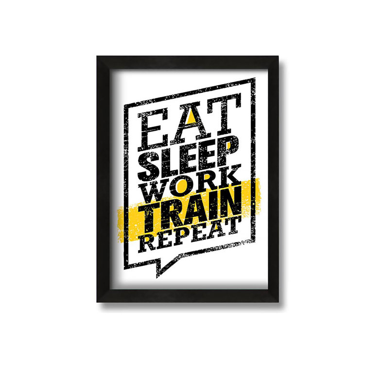 Happy Larry Eat Sleep Work Train Repeat 1 - Picture Frame Typography on ...