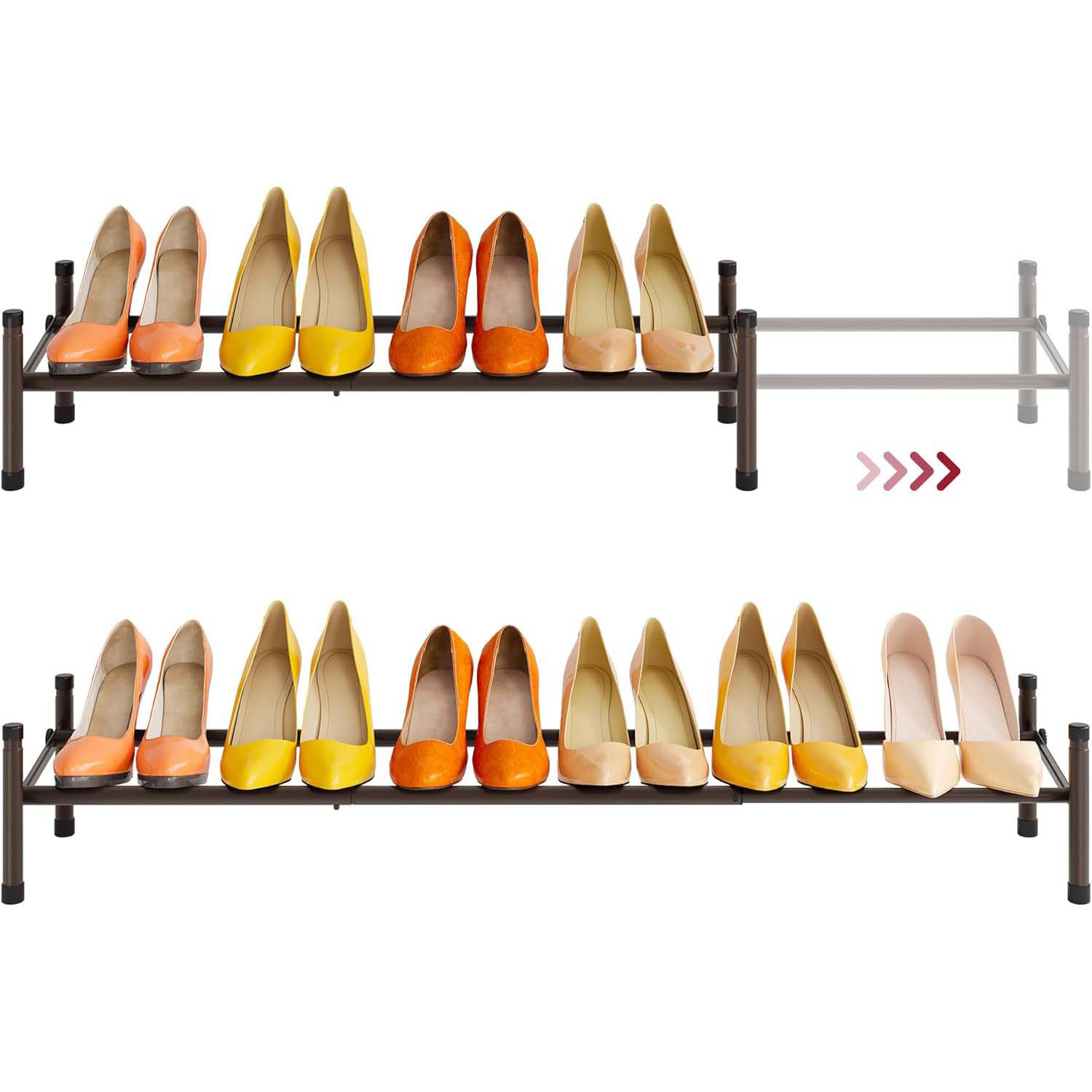 Latitude Run® Étagère à chaussures extensible pour placard 1 niveau ...