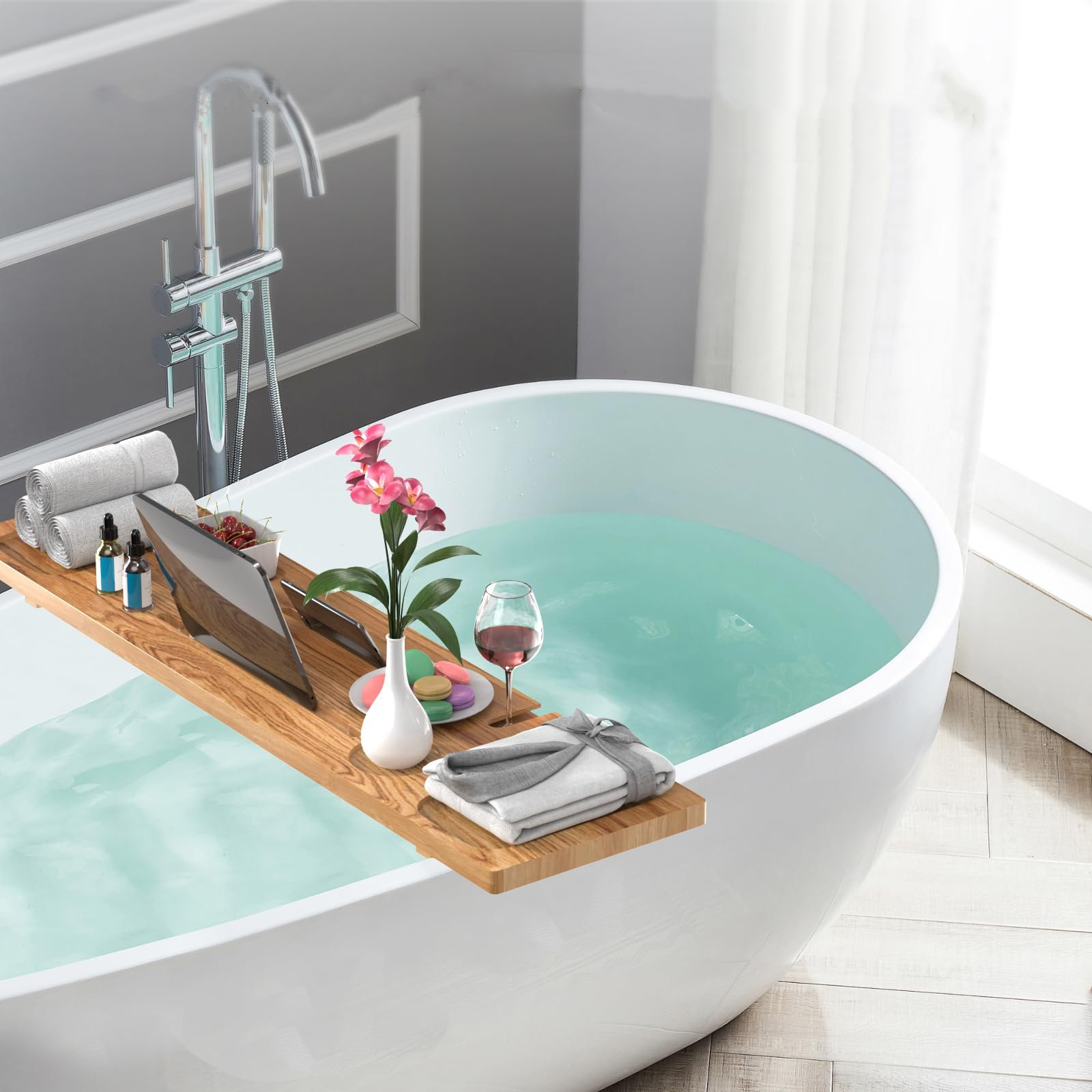 One Allium Way Anti-Tip Bath Caddy with Adjustable Legs - Wayfair Canada