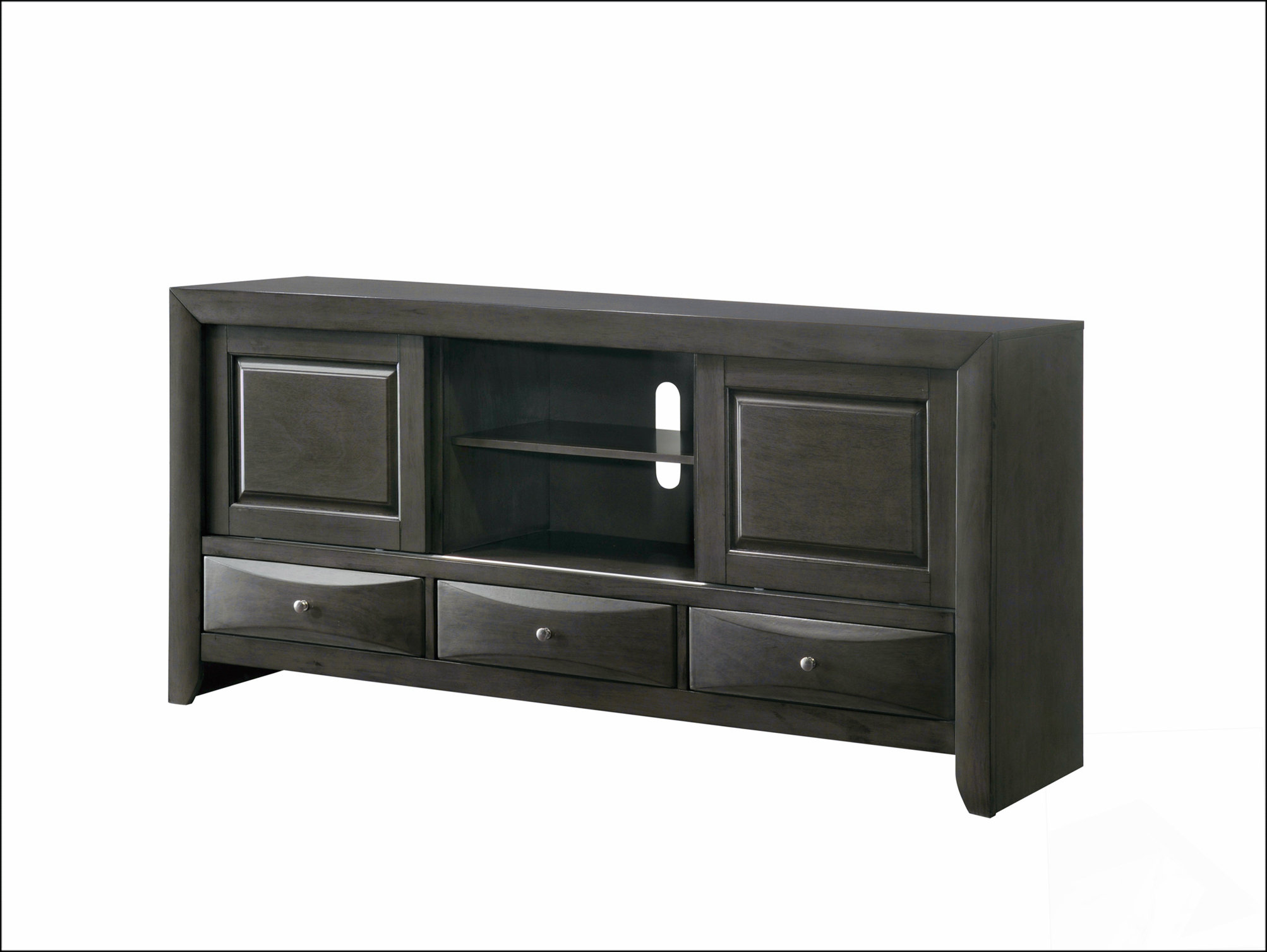 Corrigan Studio 1pc Finish 3 Drawers Shelf Storage Space TV Stand ...
