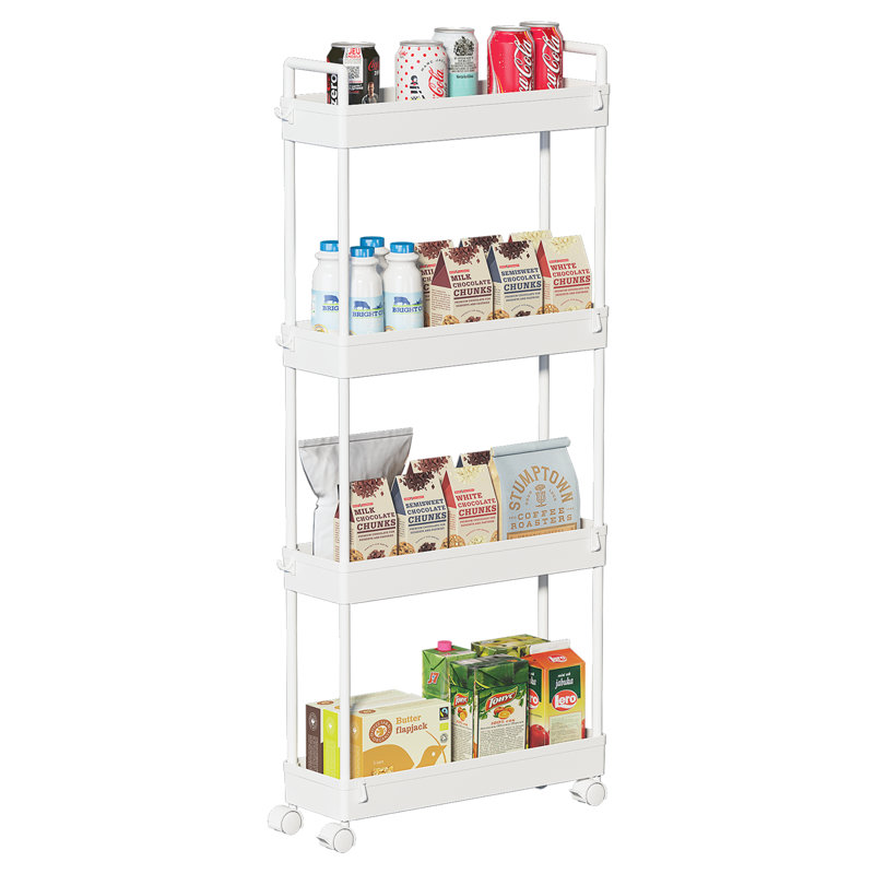 SPACEAIM Slim Rolling Storage Cart, 4 Tier Bathroom Storage Organizer ...