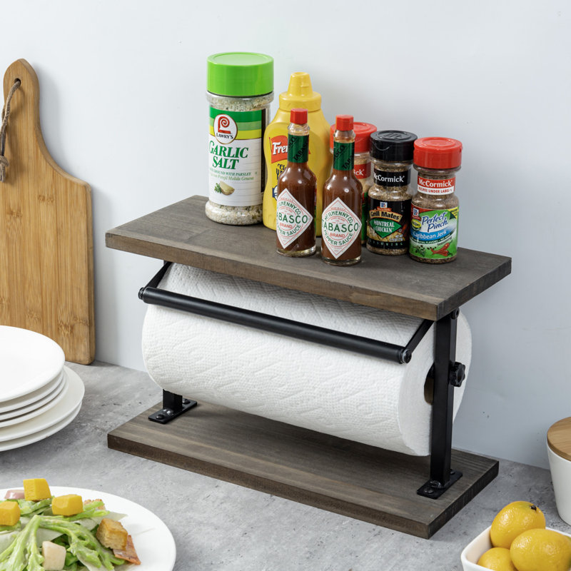 17 Stories Freestanding Tabletop Paper Towel Holder Shelf | Wayfair
