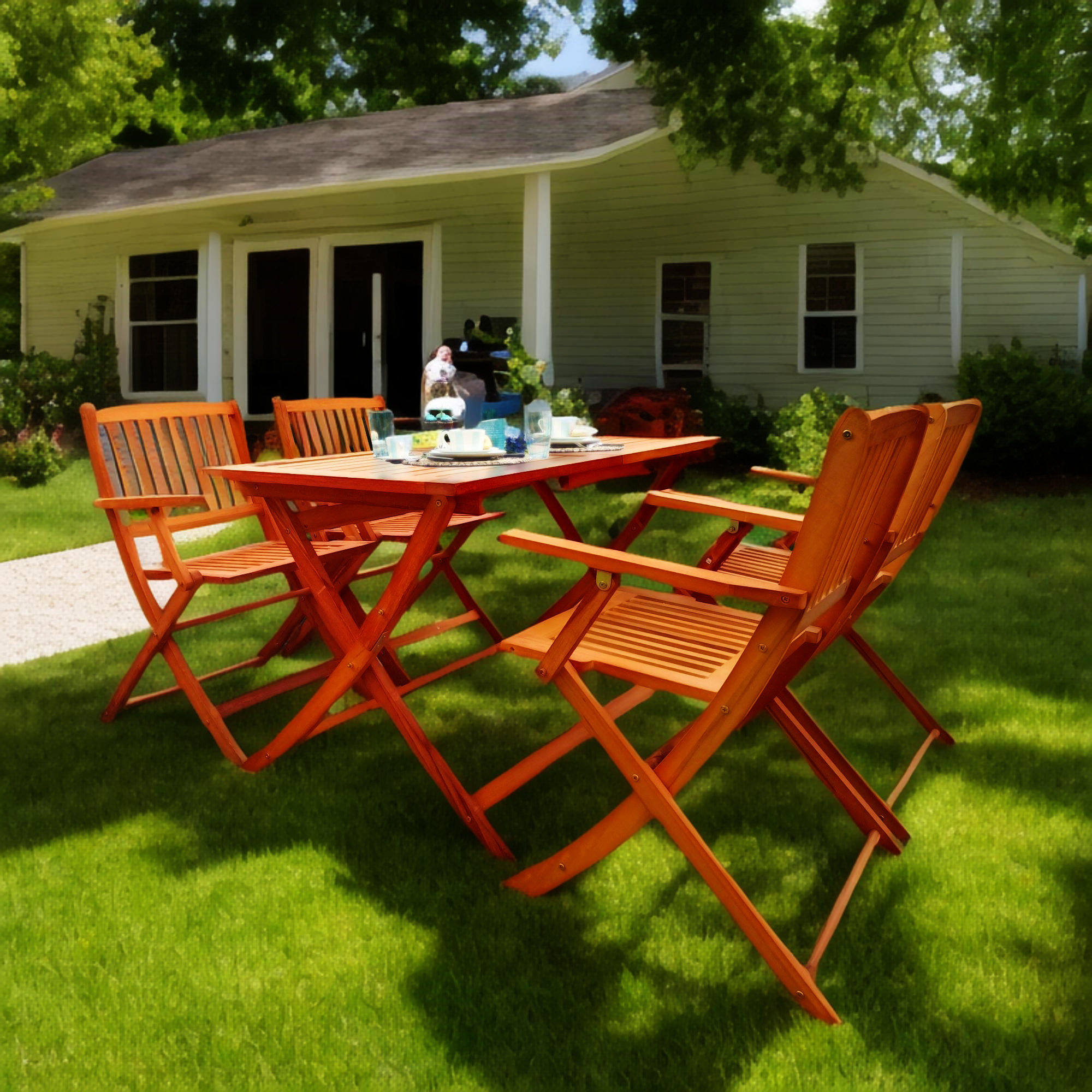 Hokku Designs Foldable Patio Dining Set | Wayfair