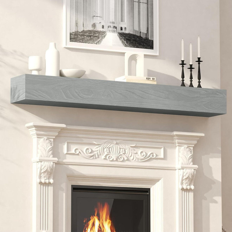 Gracie Oaks Fireplace Mantel 72 Inch Solid Wood Mantels for Over ...