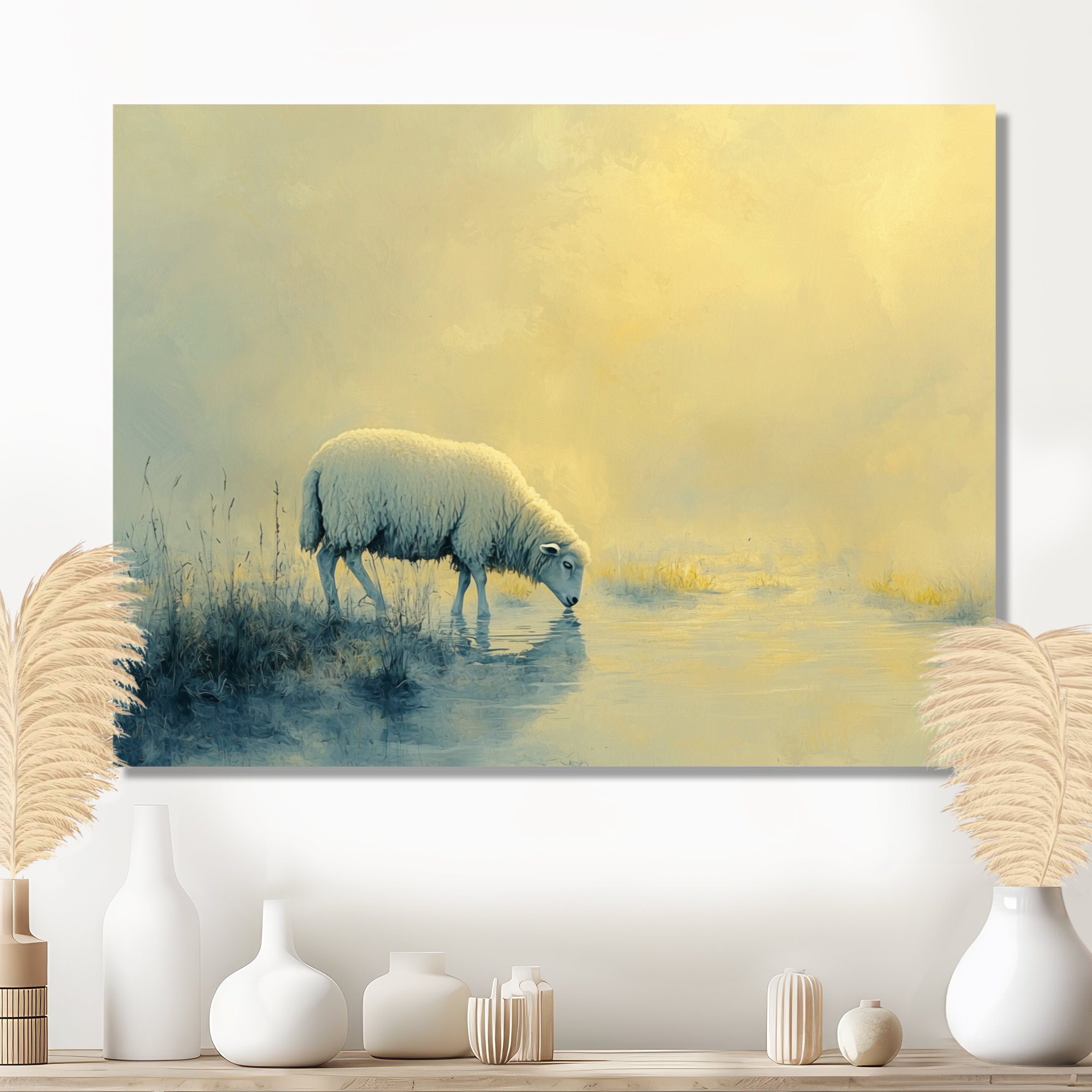 August Grove® Dorinna Sheep Portrait Smooky Dream I - Sheep Wall Art ...