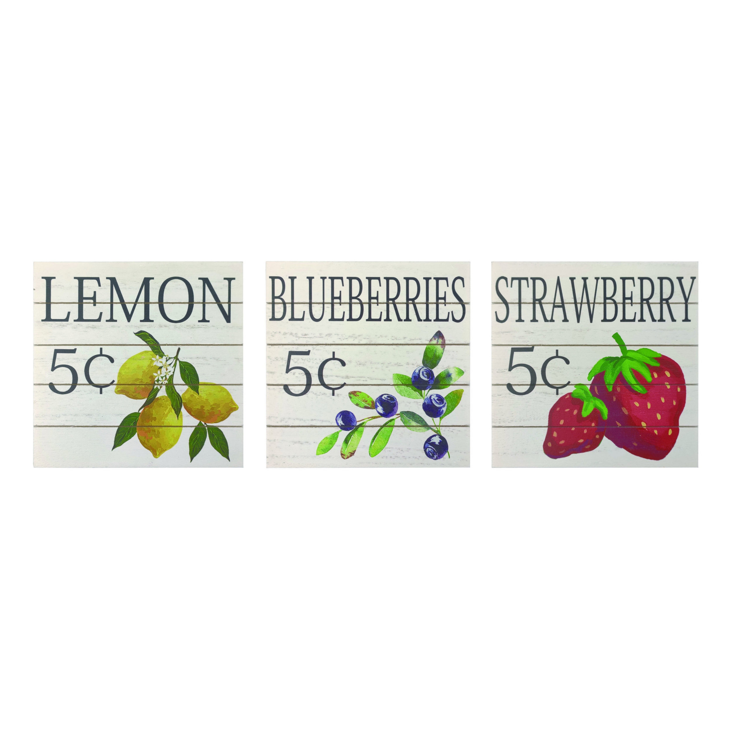 August Grove® MDF Fruit Block Decor Set of 3 Spring Home Decorations ...