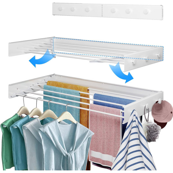 Rebrilliant Metal Wall-Mounted Drying Rack | Wayfair
