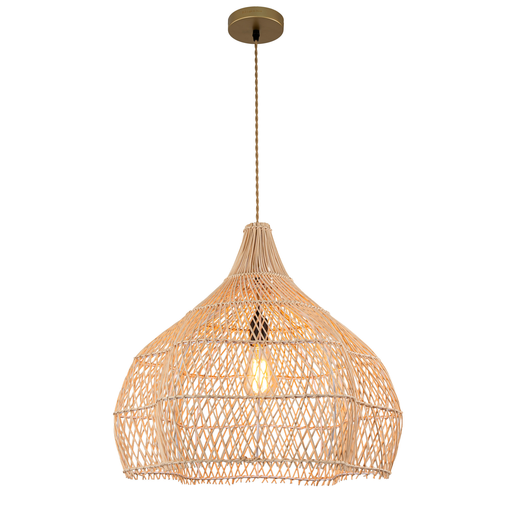 Bay Isle Home™ Serenity 1-Light 60-Watt Large Rattan Pendant Light in ...