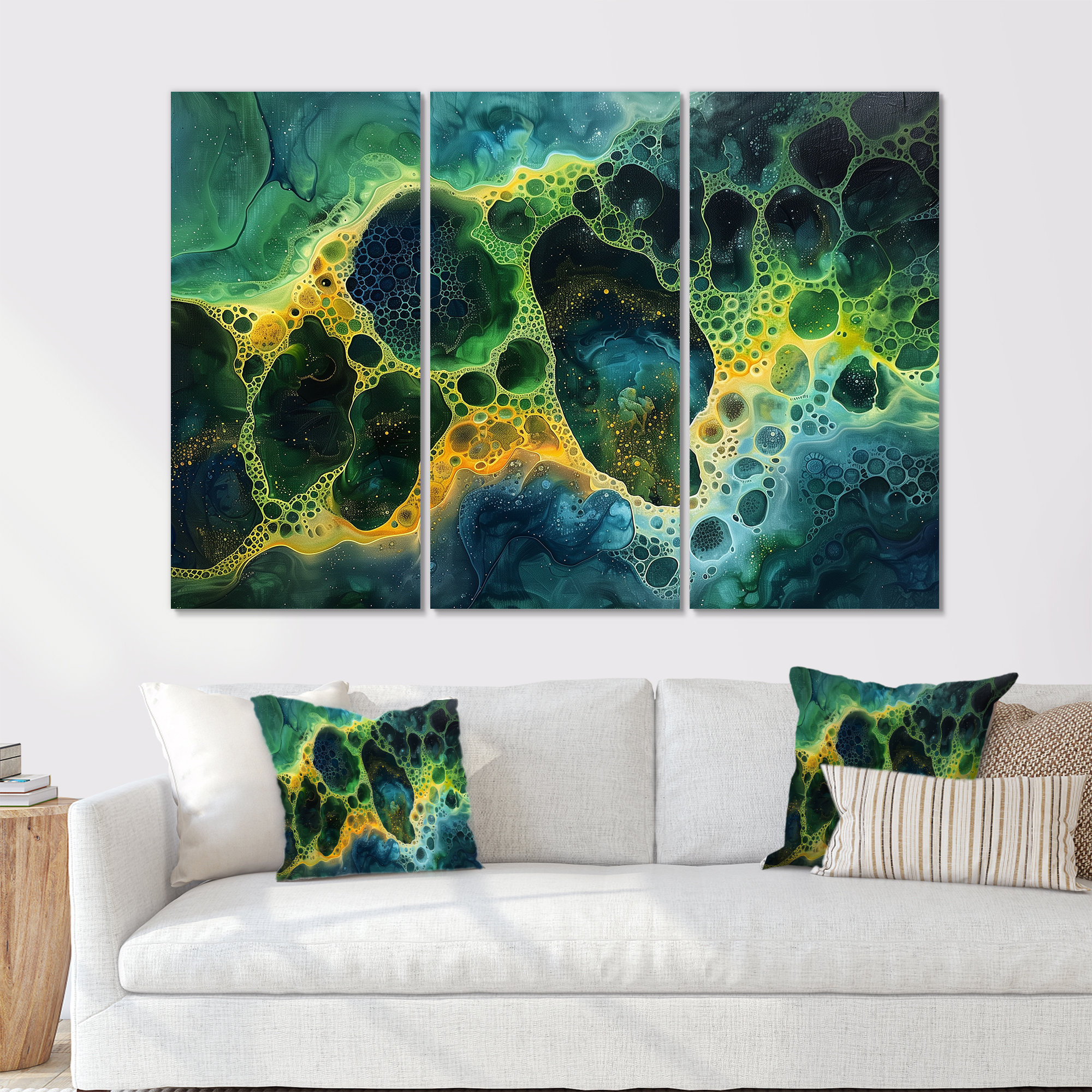 Brayden Studio® Yellow Green Cosmic Nurturing Liquid Art I - Abstract ...