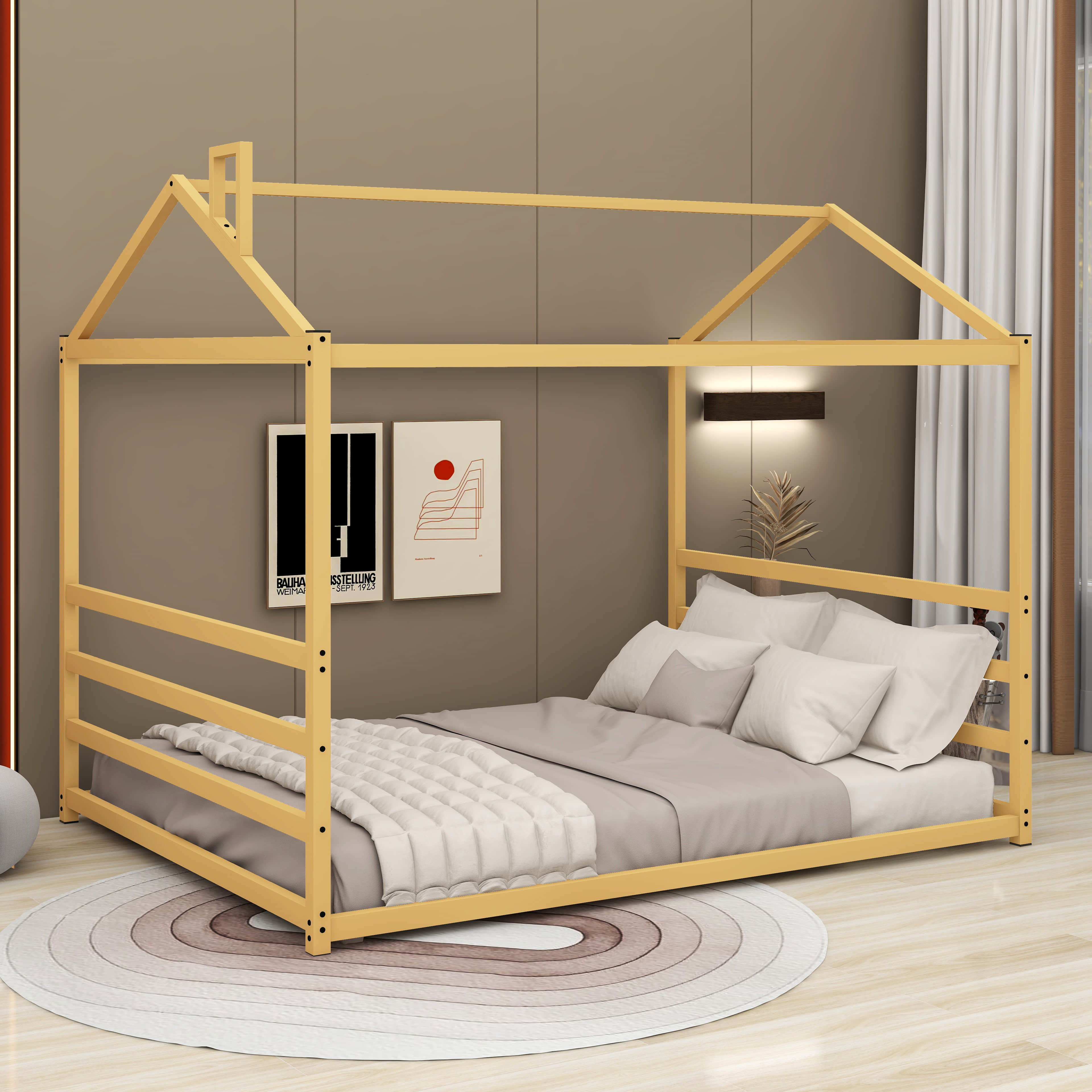 Gracie Oaks Aleighya Metal Platform Bed | Wayfair