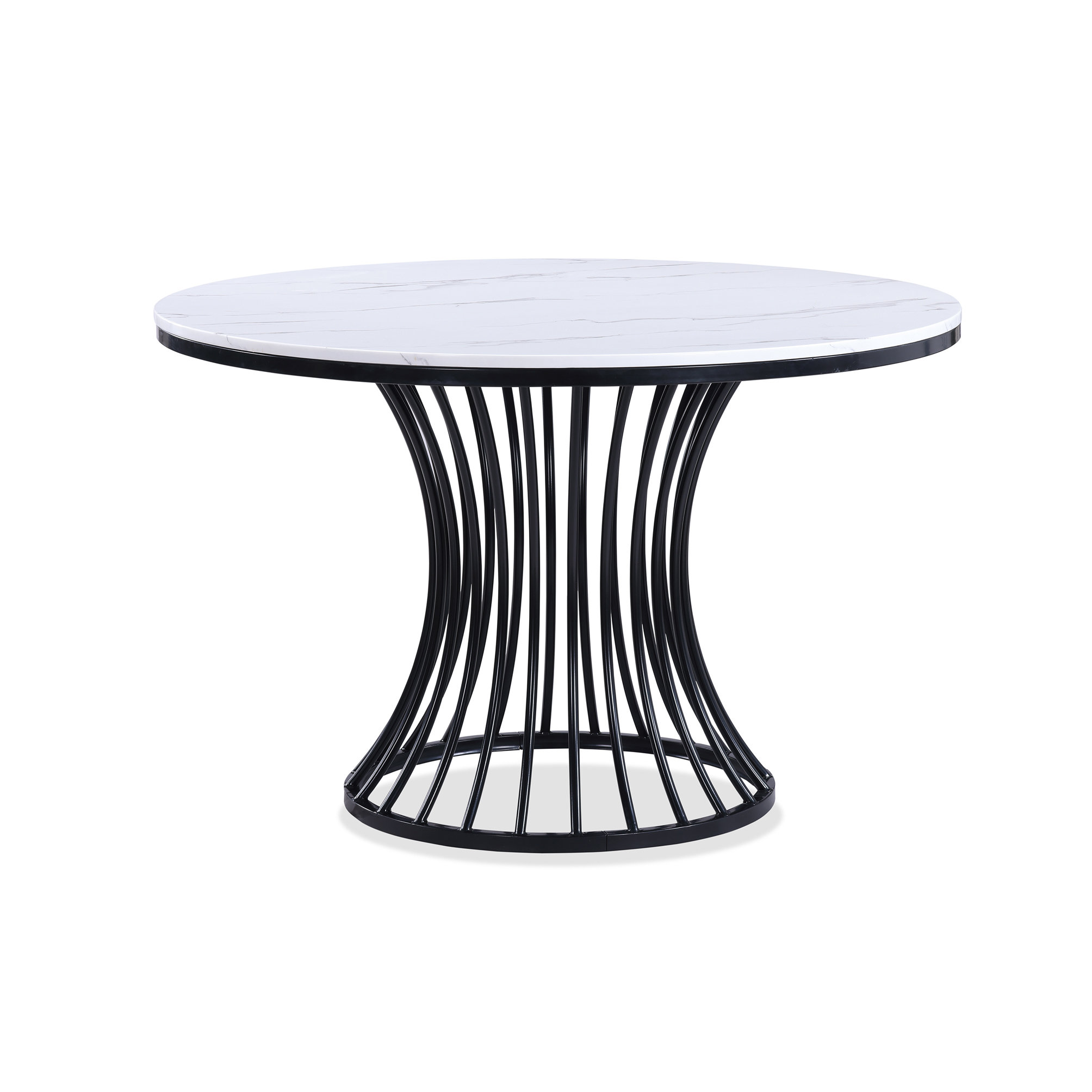 Latitude Run® 1Pc Unique Faux Marble Round Table Cage Like Base Dining ...