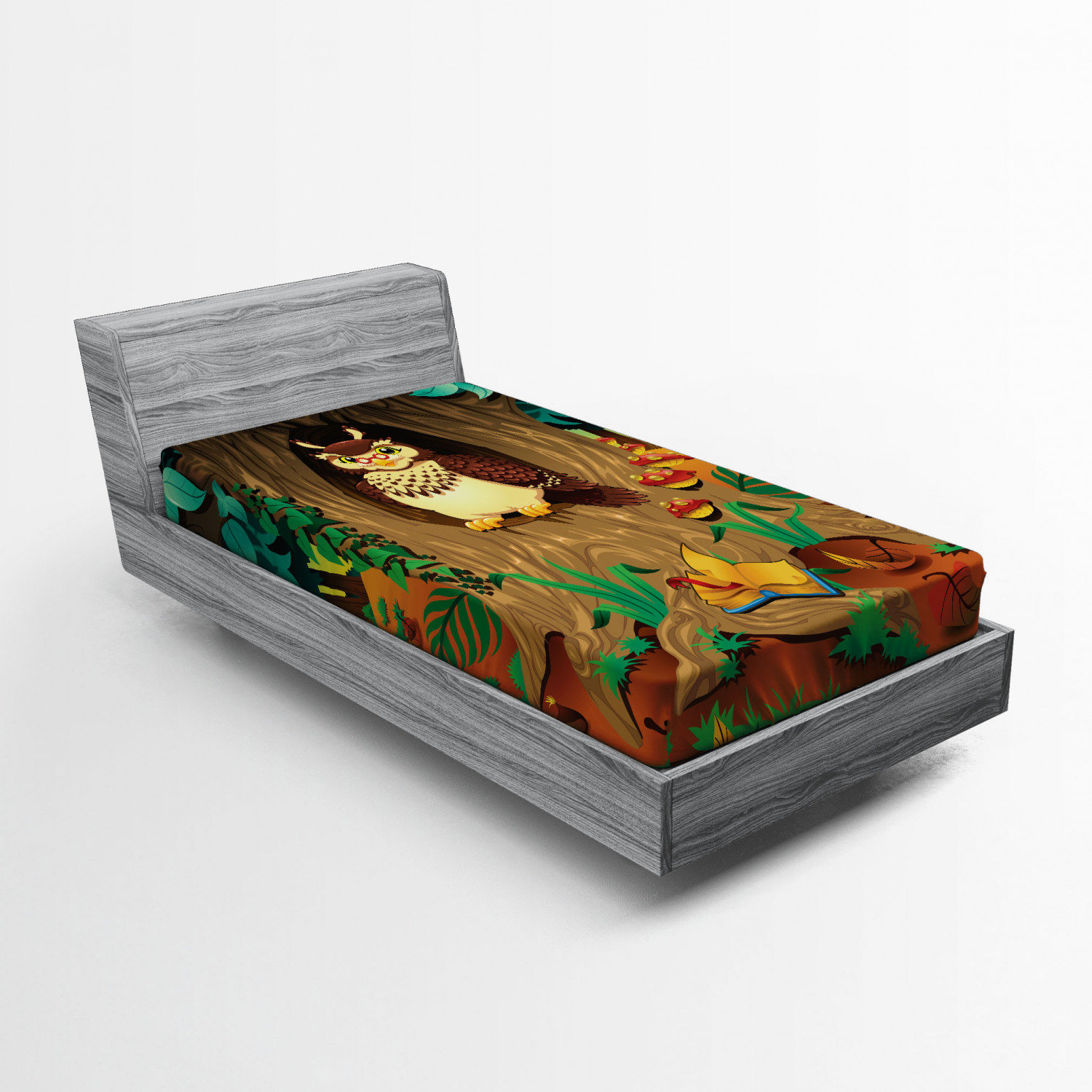 Ambesonne Owl Animal Print Microfiber Fitted Sheet | Wayfair