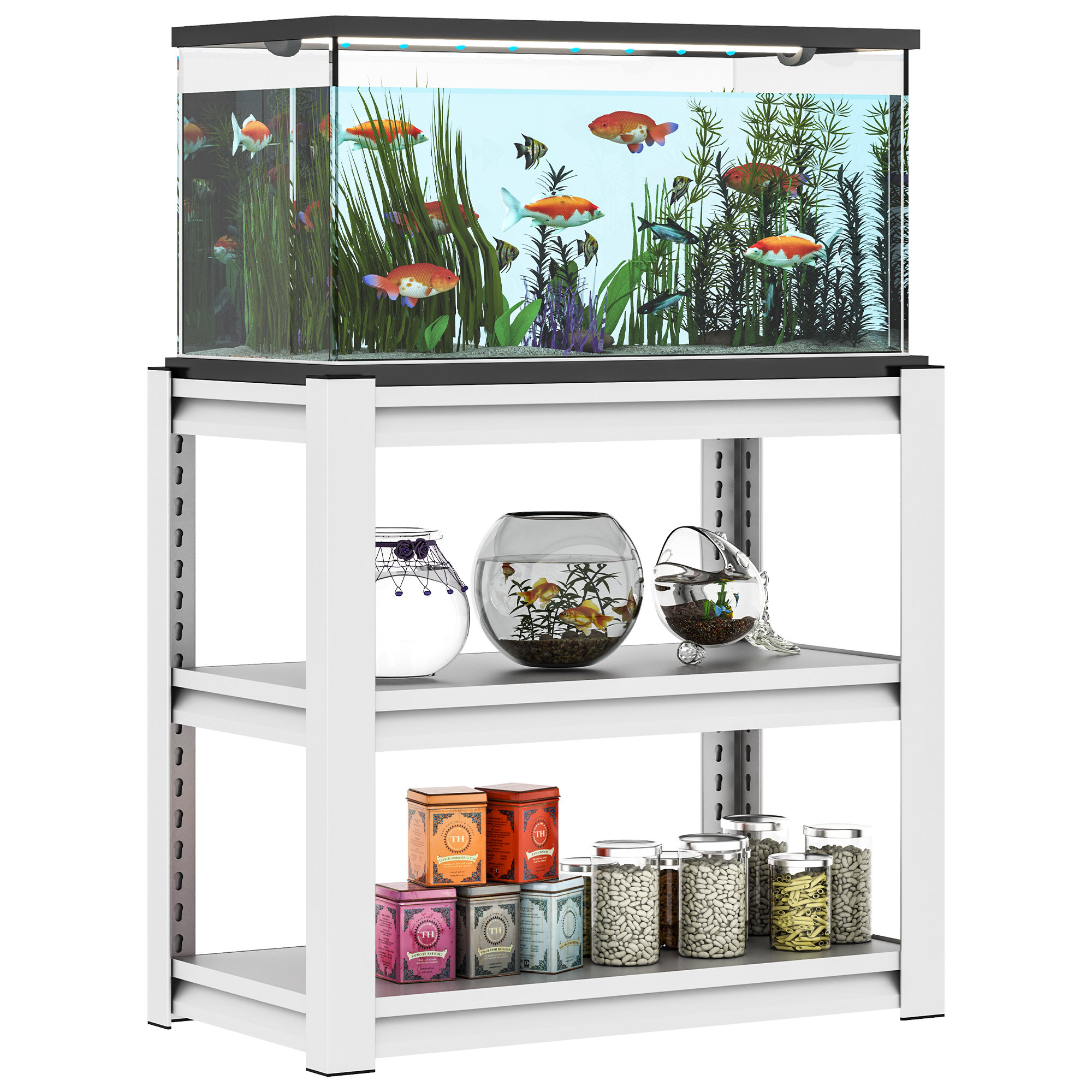 Rebrilliant Paraic 34'' W Steel Height -Adjustable Shelving Unit Fish ...