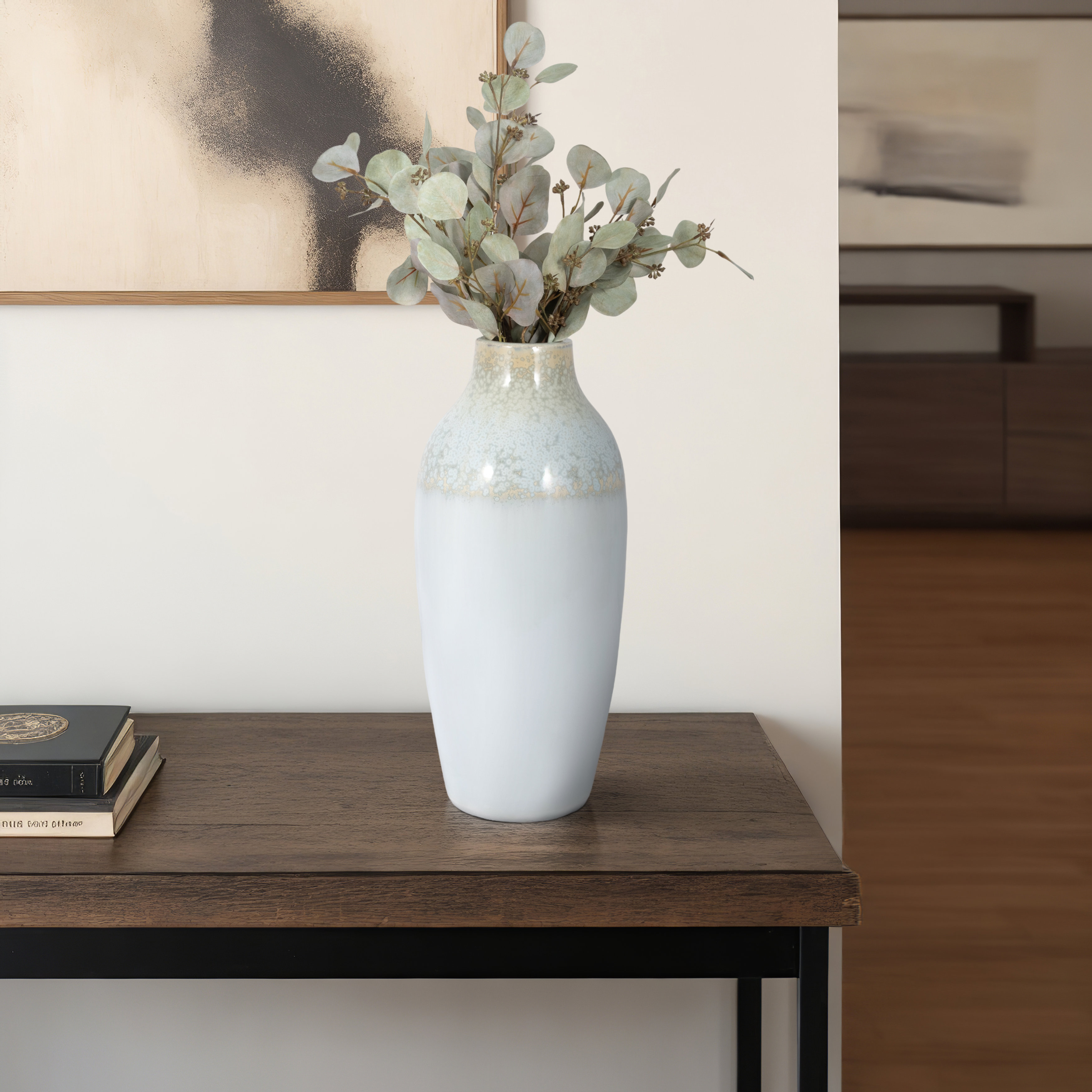 Wrought Studio™ Clay, 19" 2-tone Reactive Vase, Round, 2-tone, Boheme ...