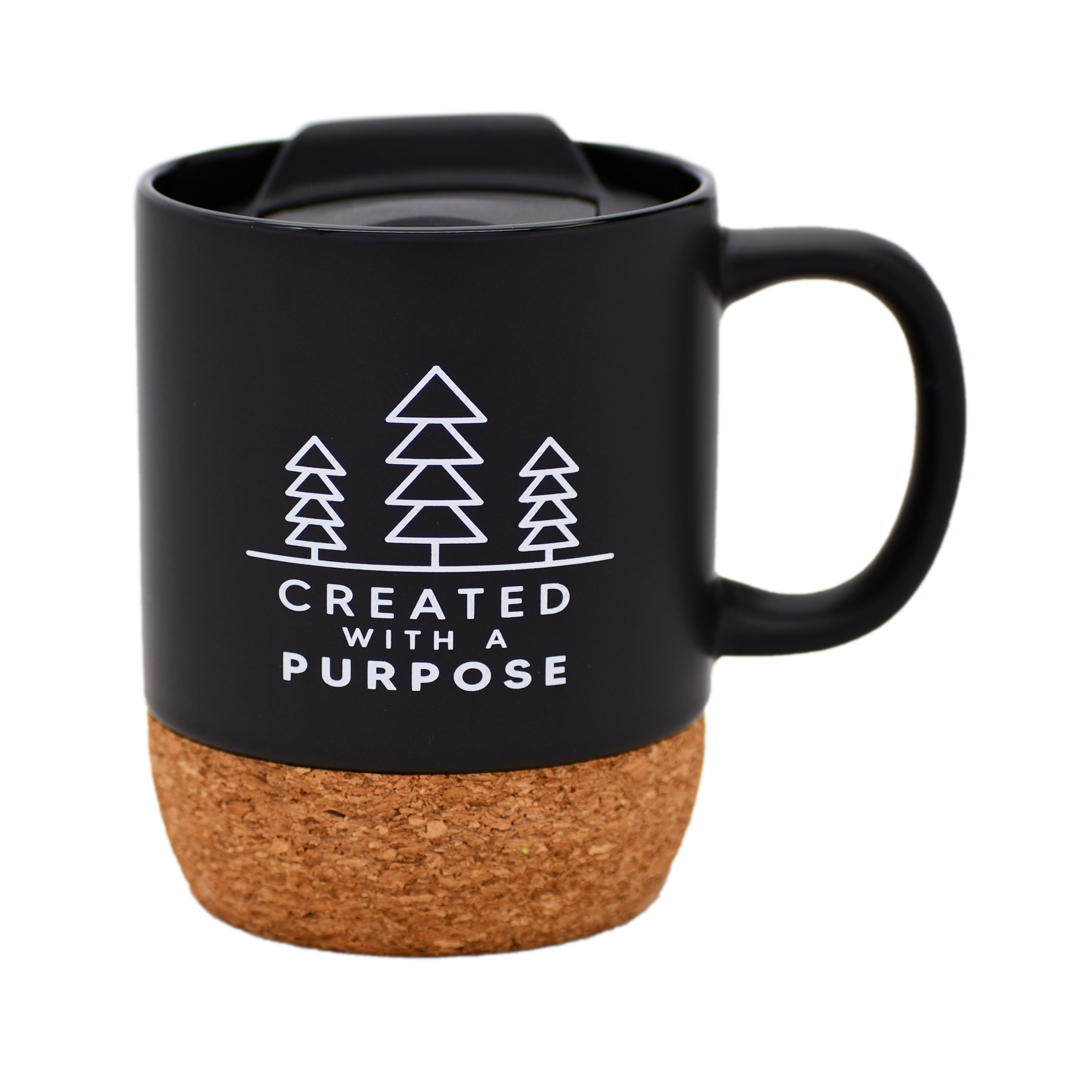 Dexsa Created With A Purpose Designer Cork Bottom Mug With Lid - 14 Oz ...