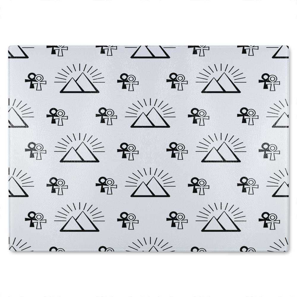 Andrew Lee Egyptian Pyramid And Ankh Glass Chopping Board | Wayfair.co.uk