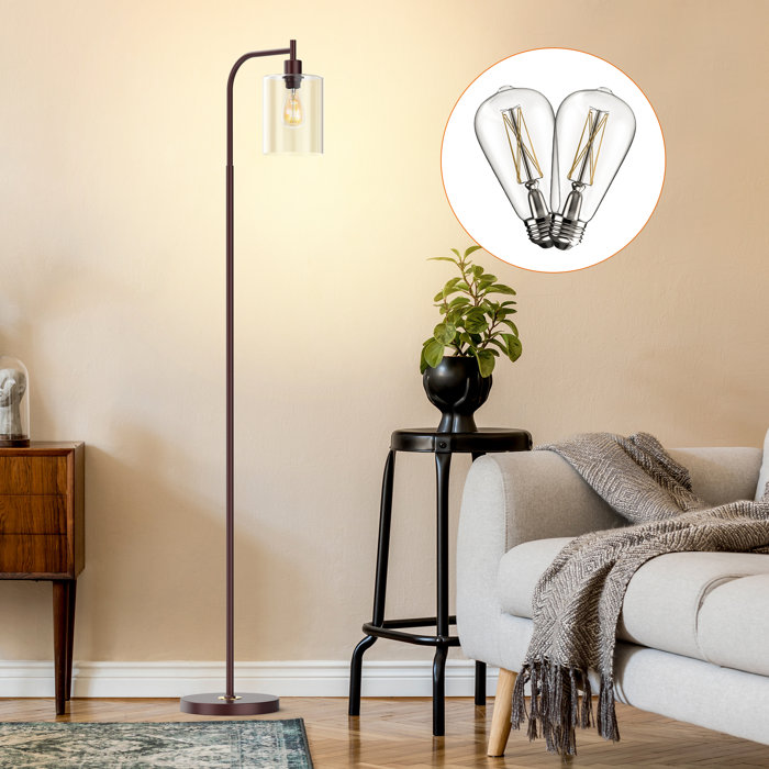 Wrought Studio Demerrick 66.1" Arched Floor Lamp with Two LED Bulbs ...