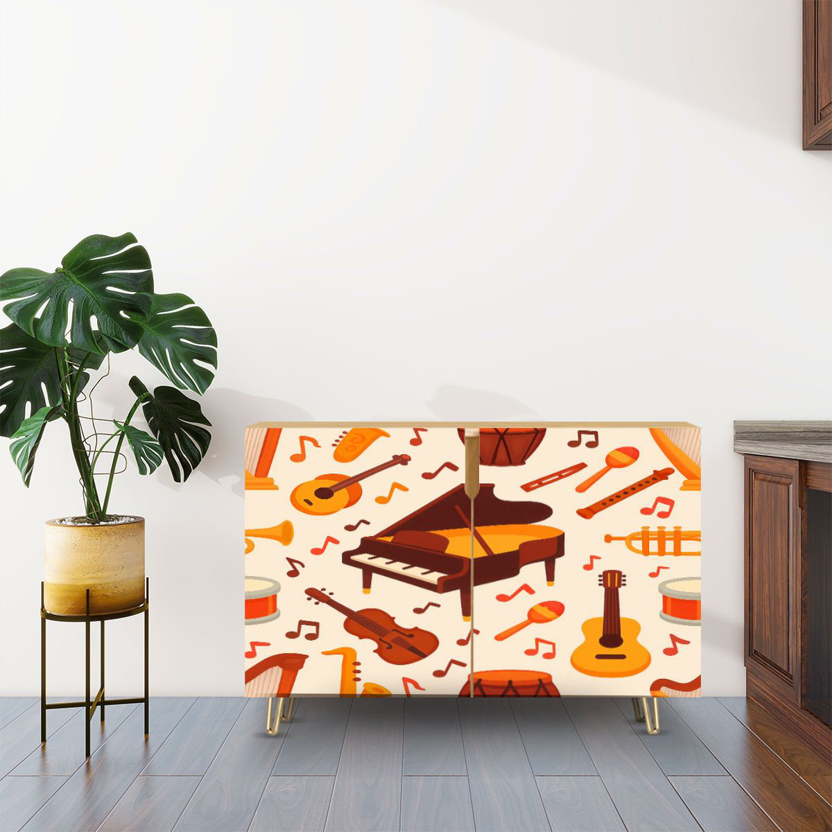 George Oliver Sideboard Buffet Cabinet with Storage Musical instruments ...