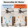 Orren Ellis 42'' Modern Black Crystal Ceiling Fan With 3 Lights, 5 Wood ...