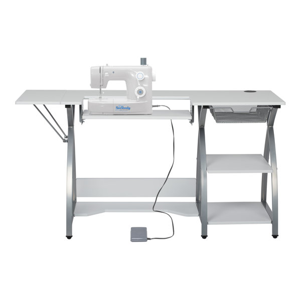 Sew Ready 56.75'' x 23.5'' Sewing Table with Sewing Machine Platform ...