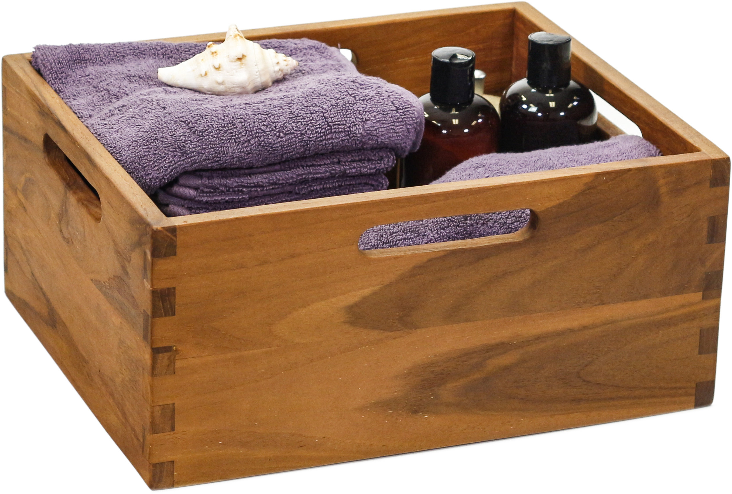 Aqua Teak Spa™ Teak Storage Solid Wood Bin | Wayfair