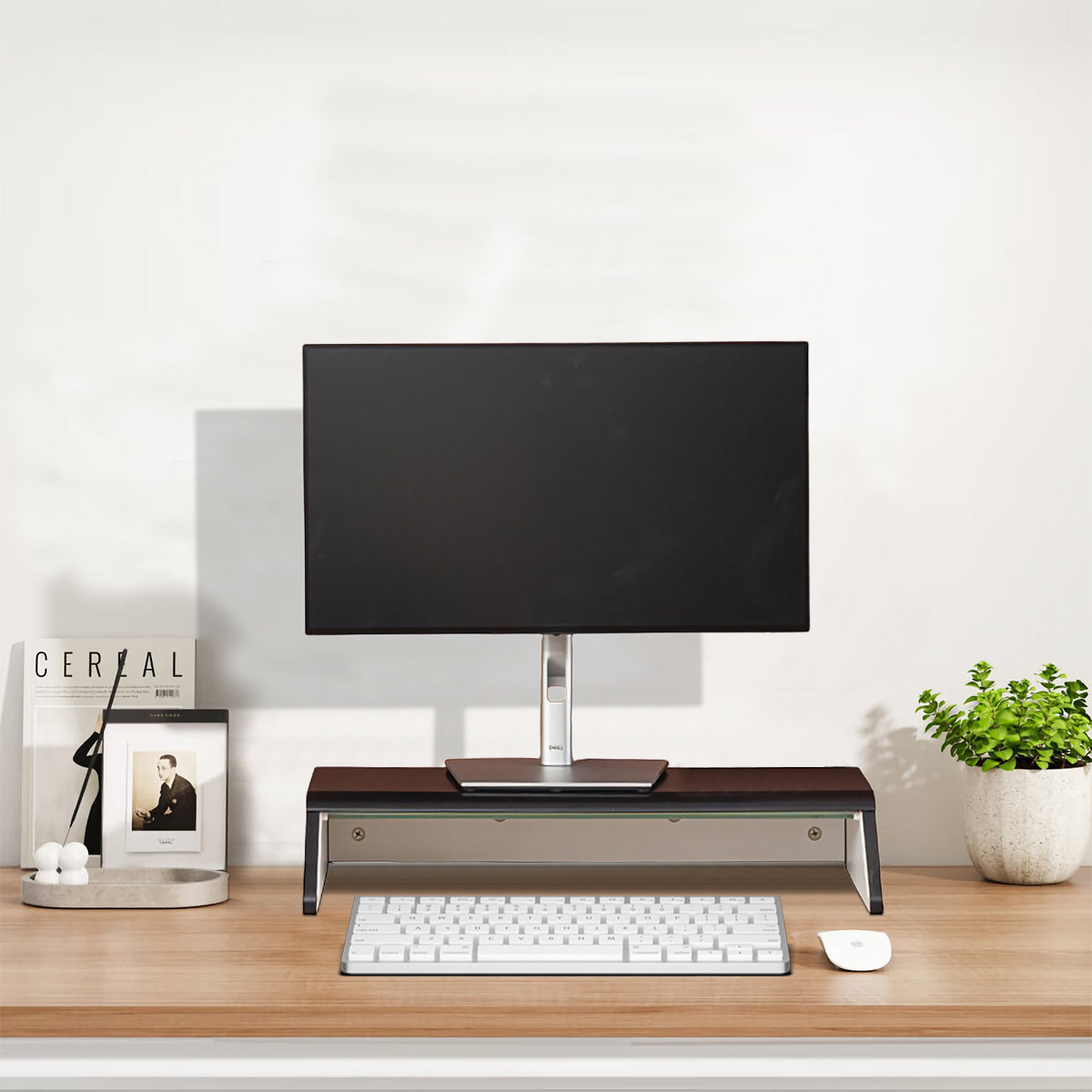 Inbox Zero Marciana Wood Monitor Stand | Wayfair