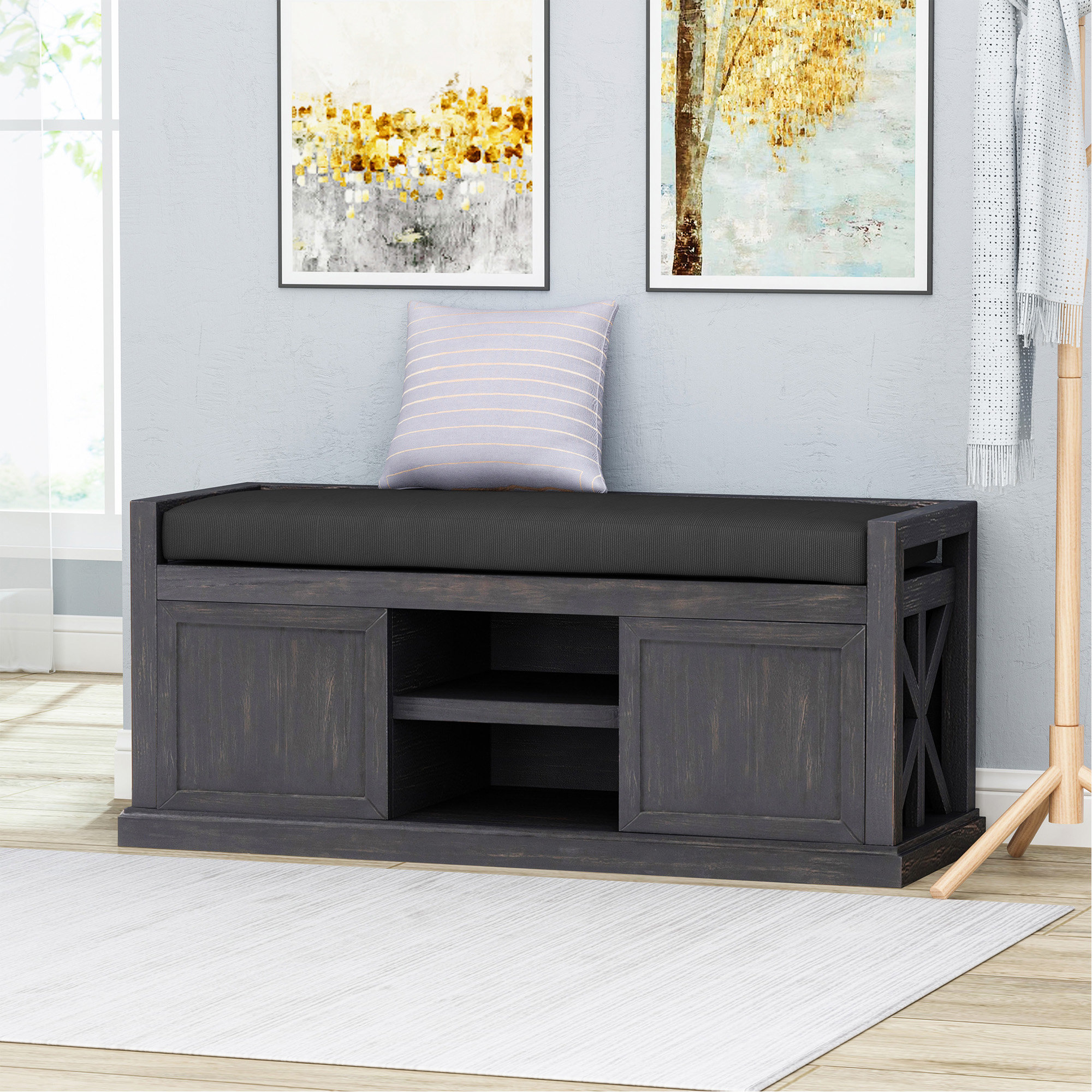 Gracie Oaks Oyola Shelves Storage Bench & Reviews - Wayfair Canada