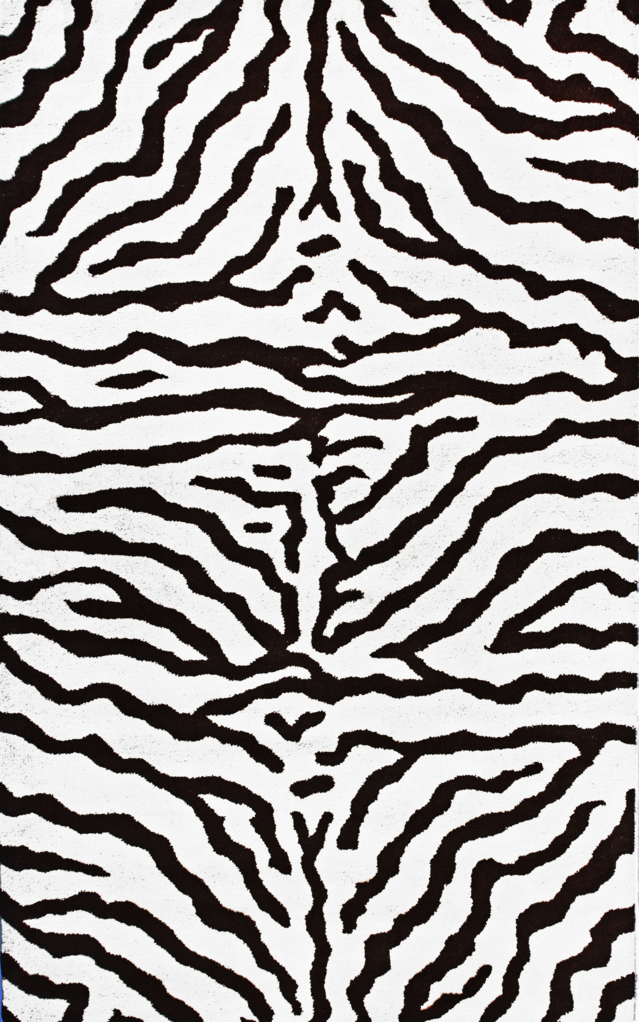 Mercer41 Teri Hand-Tufted Wool Zebra Black Area Rug | Wayfair