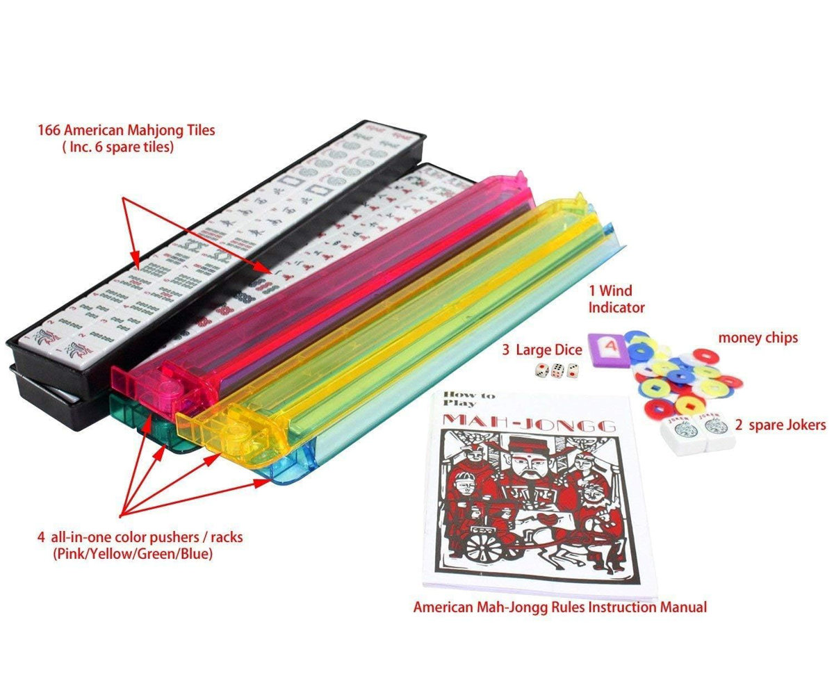USA MJ TABLE American Mahjong Set with 4 PUSHERS / RACKS COMBO in ...