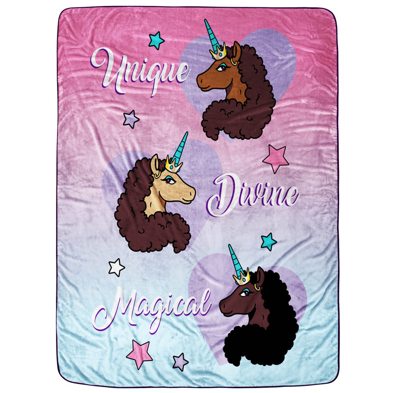 Afro Unicorn Unique, Divine, Magical 62 x 90 Silk Touch Throw Blanket ...
