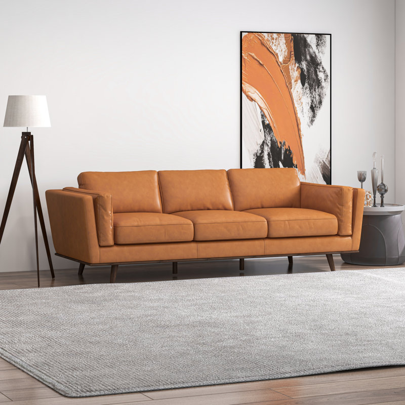 Wade Logan® Balmeet 88'' Leather Sofa | Wayfair
