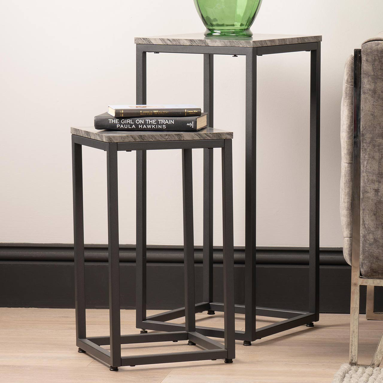 Borough Wharf Scottdale Nesting Side Table For Living Room, Metal Plant ...