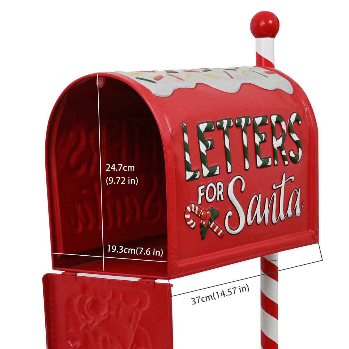 Alcott Hill® Vintage Distressed Christmas Post Box with Post - Outdoor ...