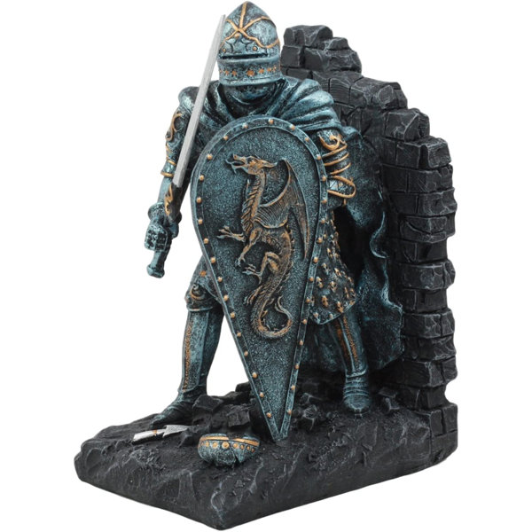 Red Barrel Studio® Medieval Dragon Heraldry Knight Bookends | Wayfair