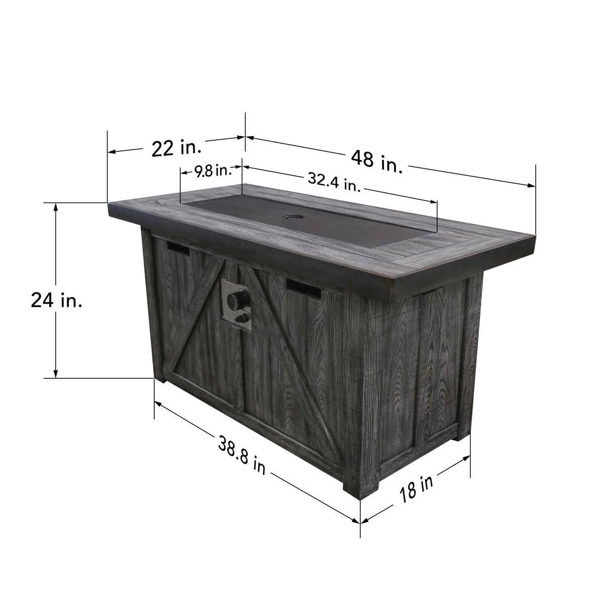 Sunbeam Grange Resin Propane Fire Pit Table | Wayfair