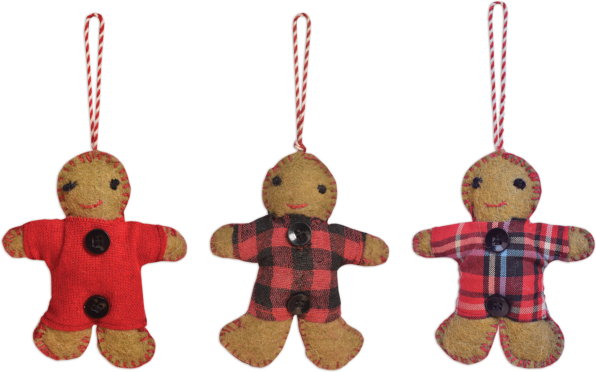 Ophelia & Co. Plaid Gingerbread Ornament - Set of 3 | Wayfair