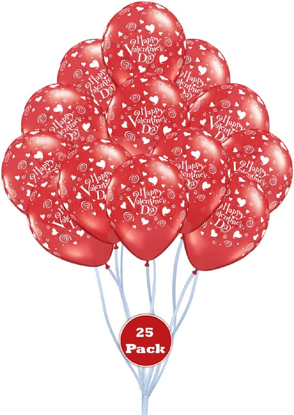 PMU Valentines Day Balloons 11 Inch Happy Valentine's Day Ruby Red ...