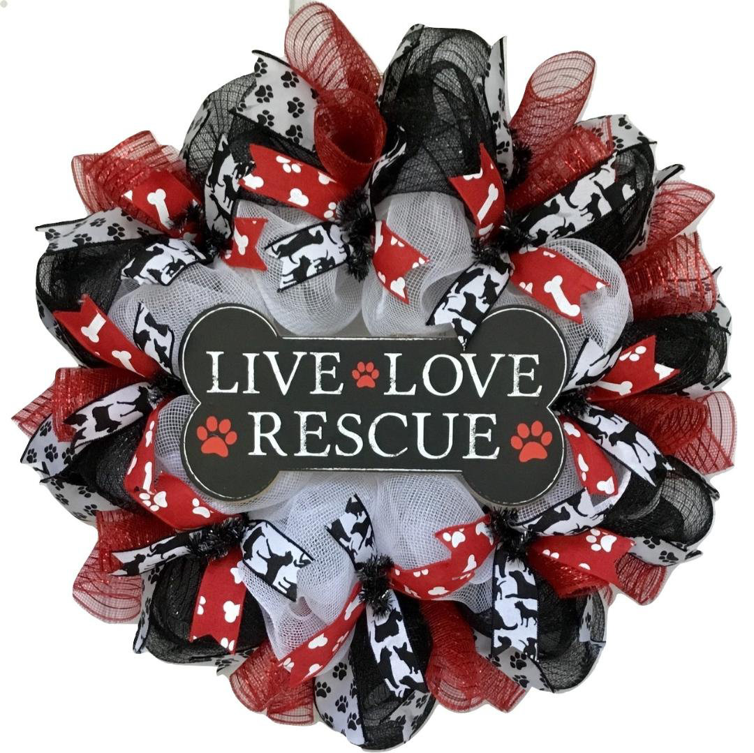 Red Barrel Studio® Pet or Dog Wreath Live Love Rescue | Wayfair