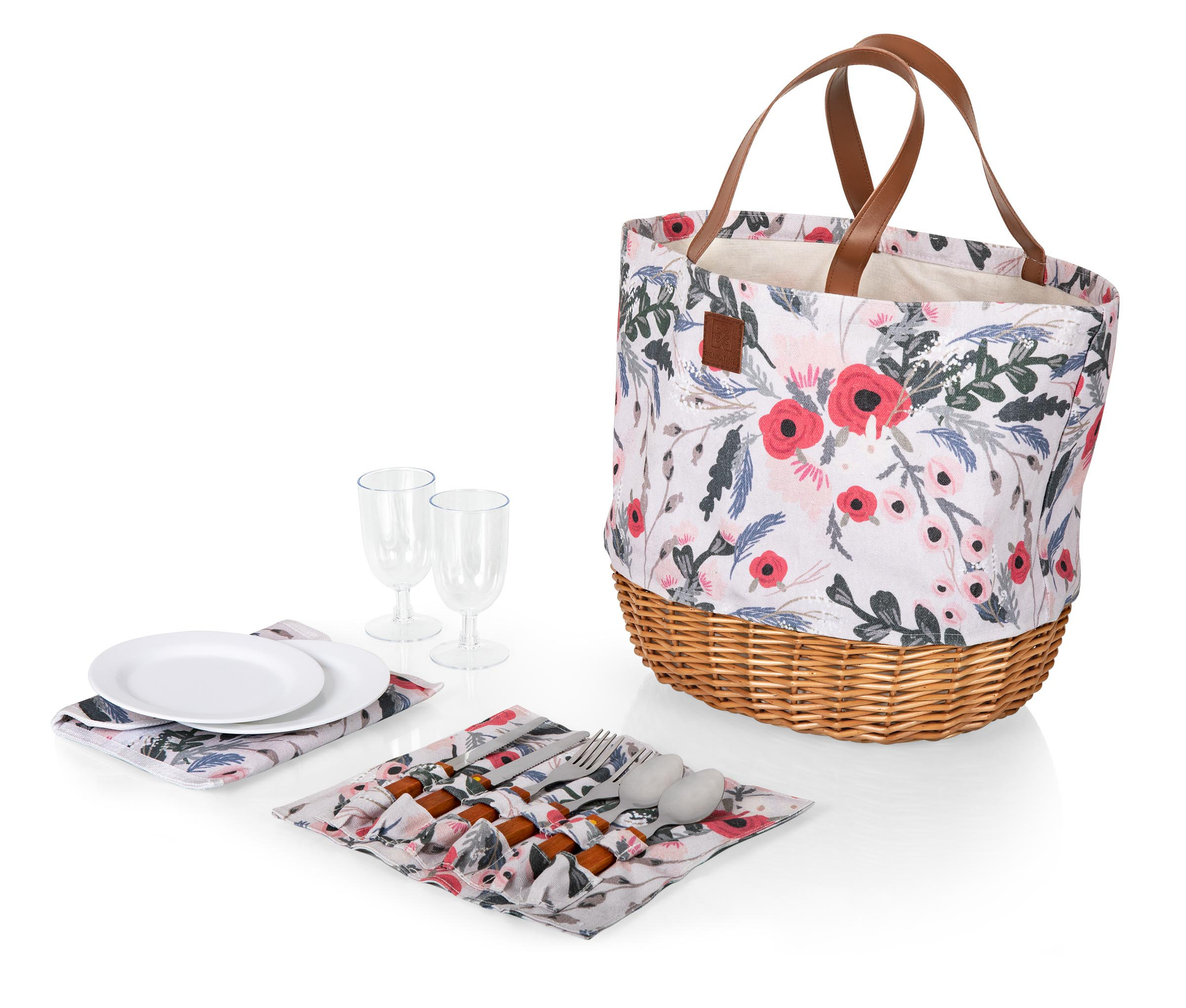 Picnic Time Promenade Picnic Basket with Picnic Set for 2 - Canvas and ...