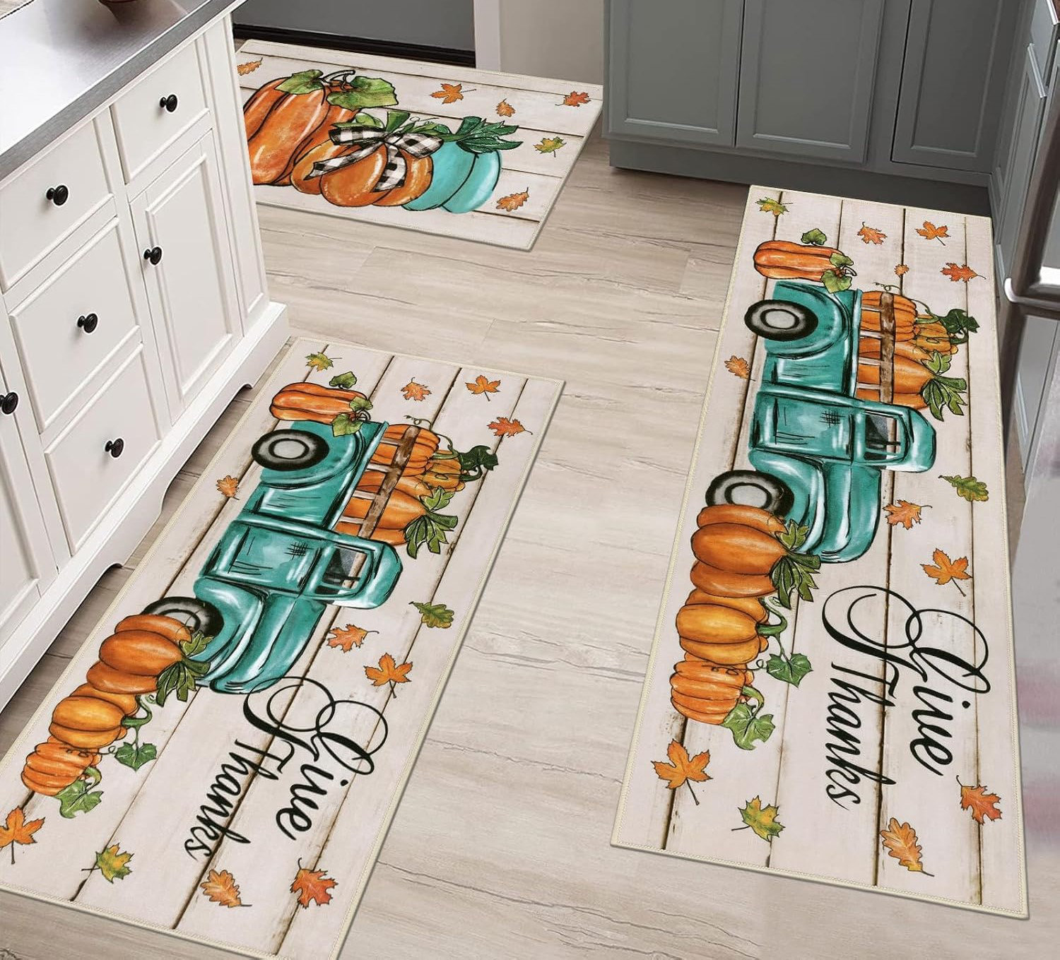 Prep & Savour The Fall Kitchen Rugs Sets of 3, Farmhouse Kitchen Rugs ...