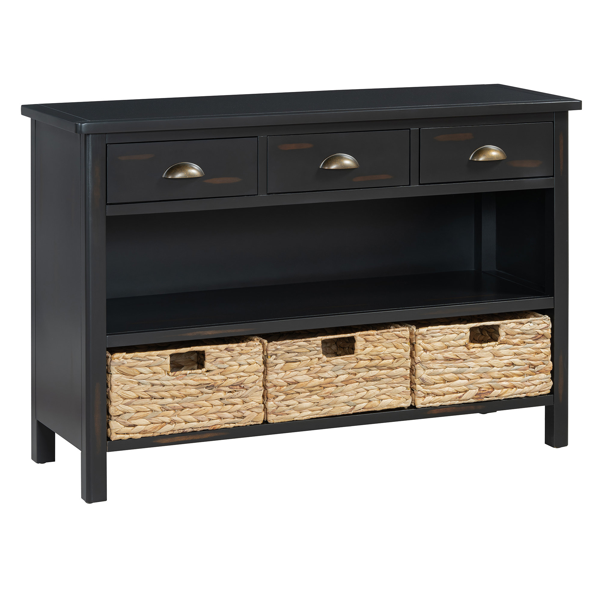 August Grove® Console Table With Drawers And Baskets For Entryway | Wayfair