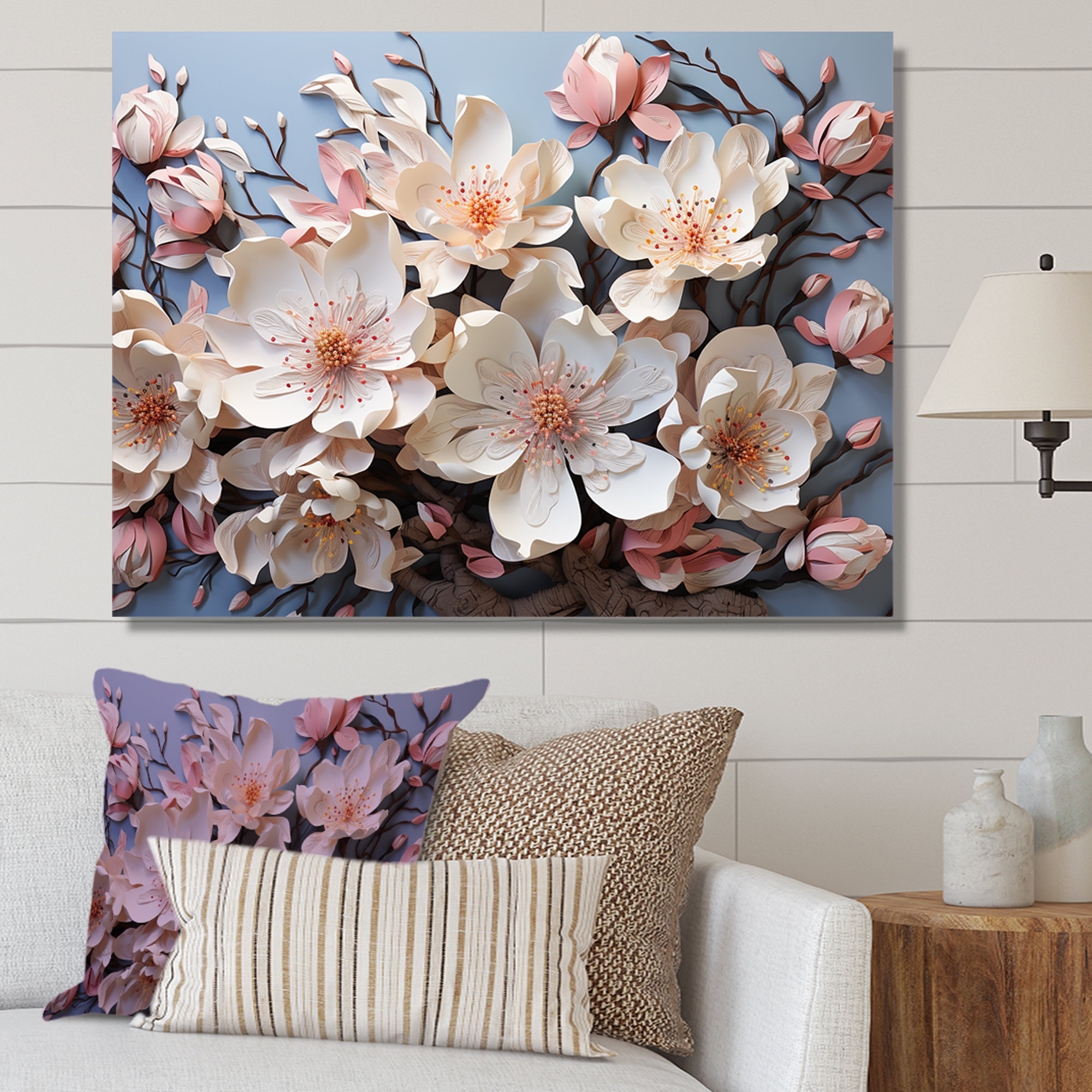 Winston Porter Lavish Magnolia Tree II - Print on Canvas | Wayfair