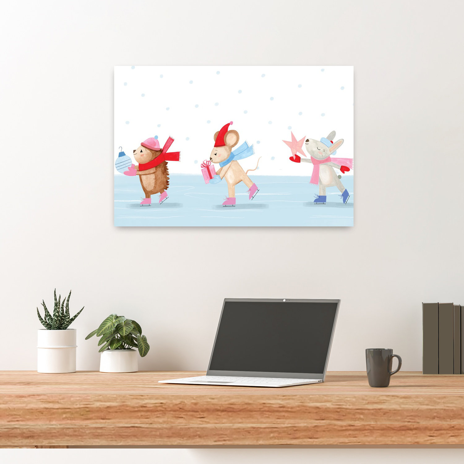 George Oliver Whimsy Ice Skating Critters Contemporary Art | Wayfair