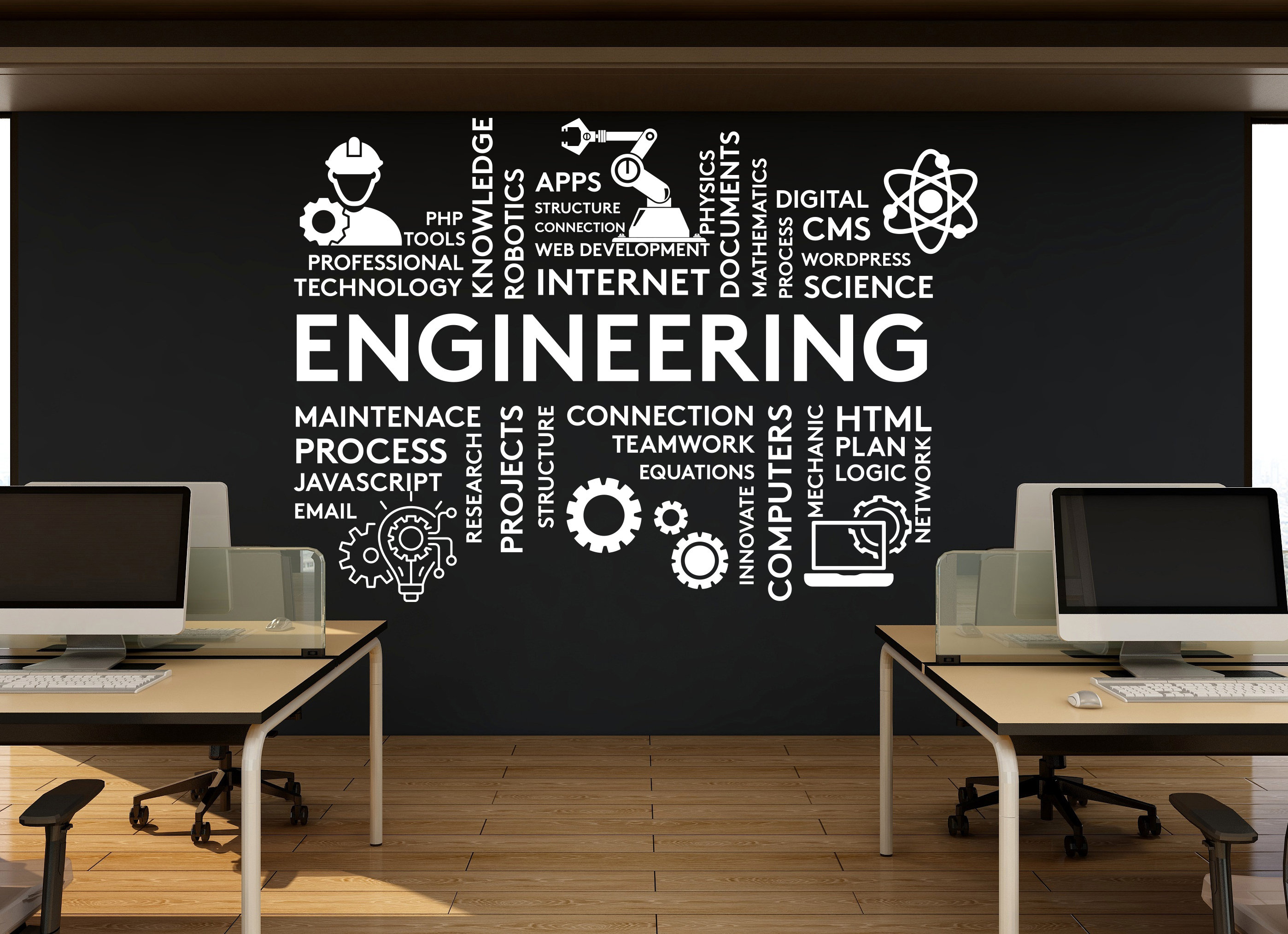 Stickalz Engineering Wall Decor, Engineering Wall Decal | Wayfair