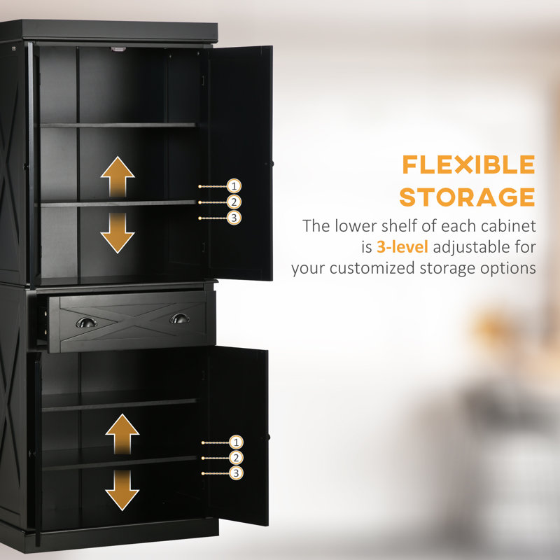 HomCom 72.5'' Kitchen Pantry | Wayfair