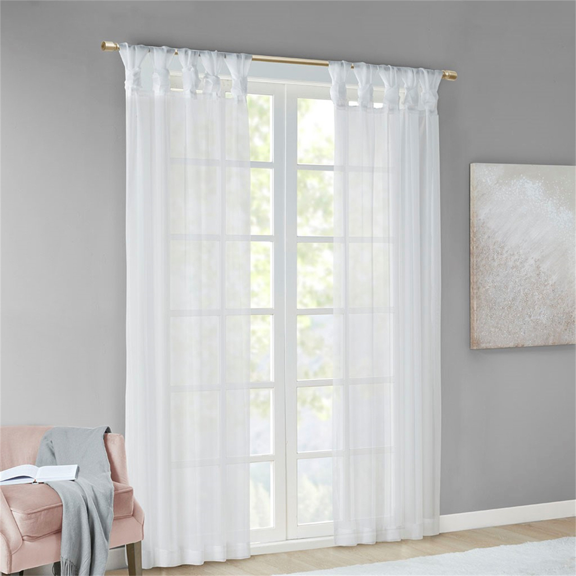 Red Barrel Studio® Twist Tab Voile Sheer Window Pair | Wayfair