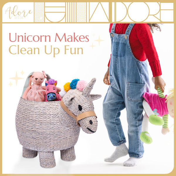 Adore Decor Unicorn Laundry Hamper, Child & Pet Safe Toy Basket or Baby ...