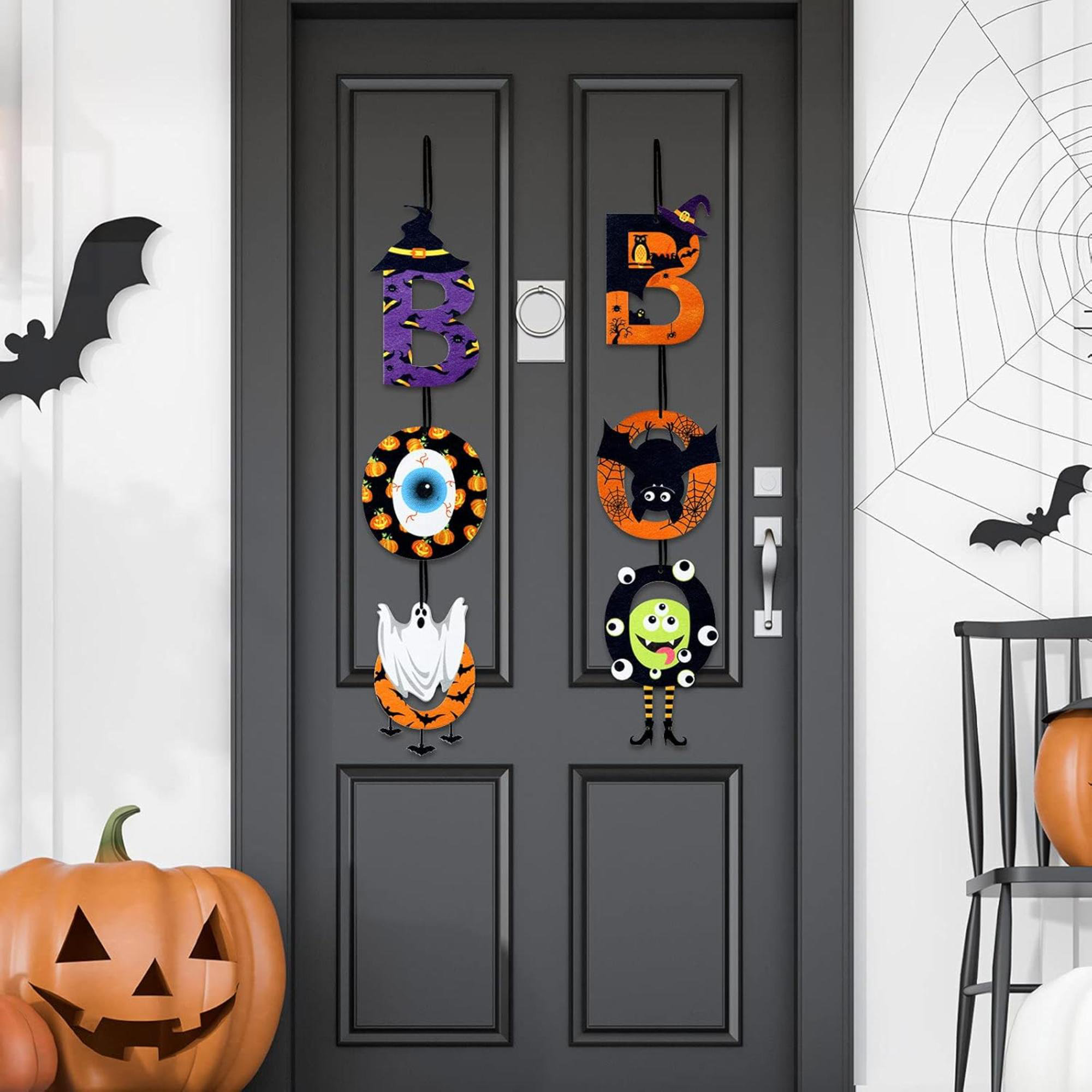The Holiday Aisle® 2 Pieces Halloween Spooky Boo Hanging Signs ...