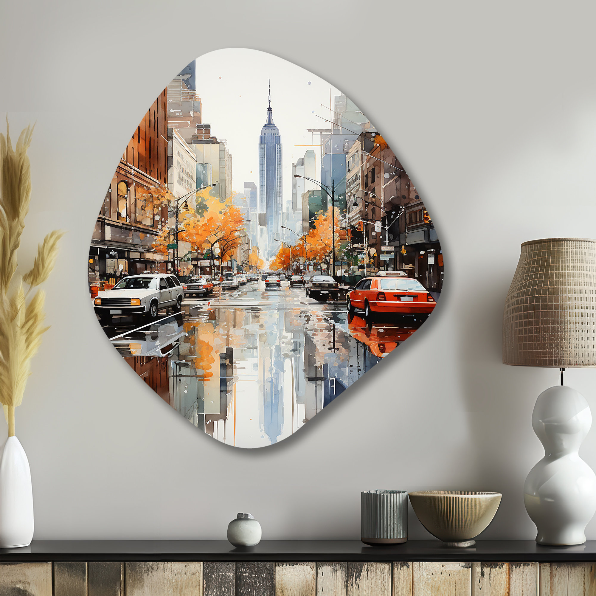 Design Art New York Financial District Collage - Asymmetrical New York ...
