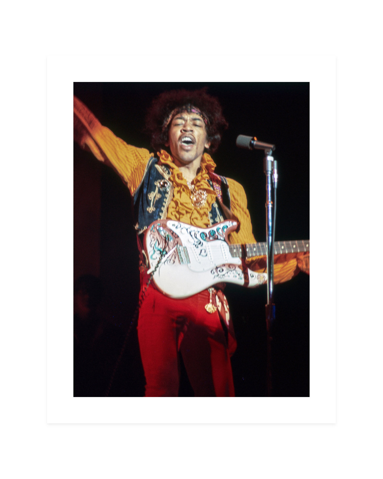 Globe Photos Entertainment & Media Jimi Hendrix Singing on Stage at ...